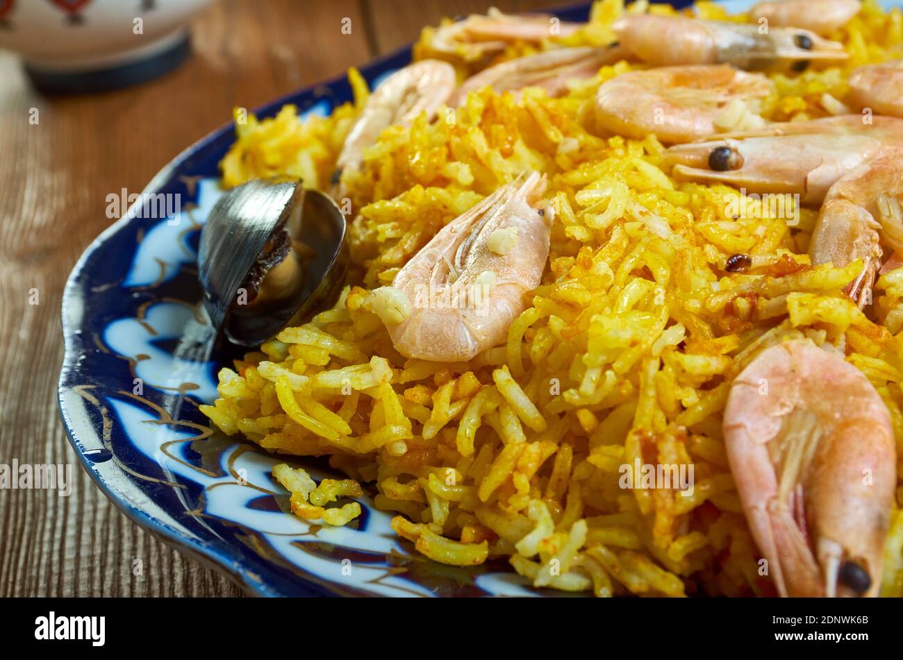 Meygoo polo - flavourful prawn rice dish from the south of Iran Stock ...