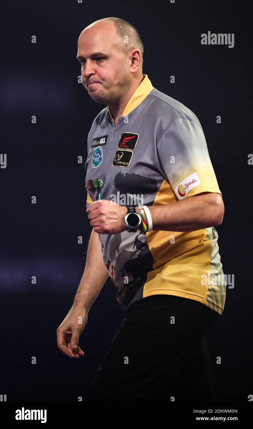 Darius Labanauskas celebrates during day four of the William Hill World ...