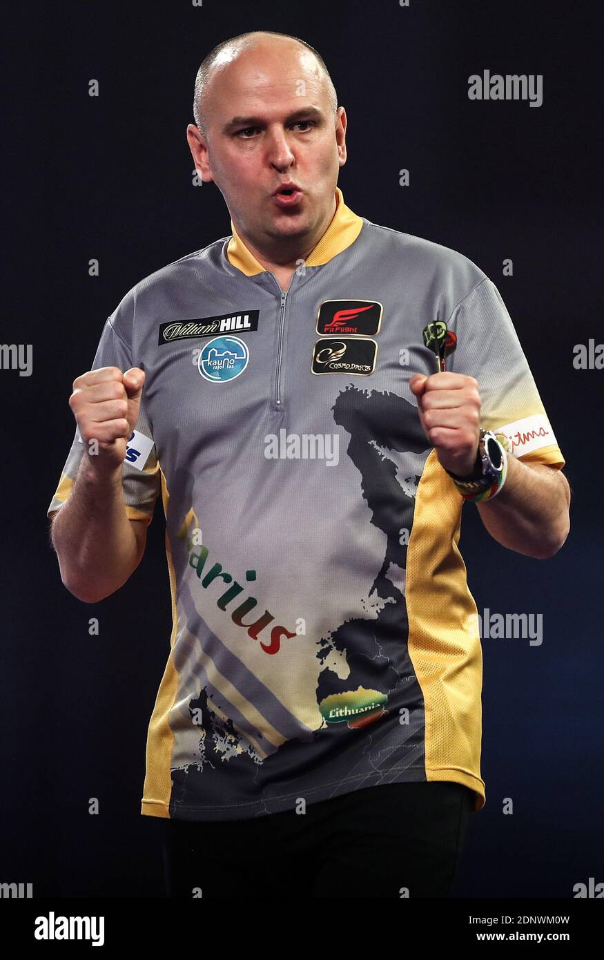 Darius Labanauskas celebrates winning his match during day four of the ...