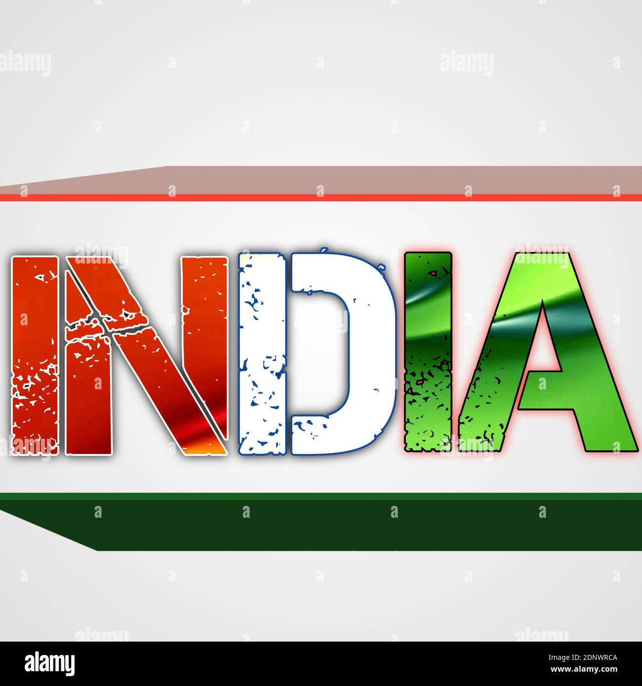"India" (typography text) with Tricolor design made with the help of ...