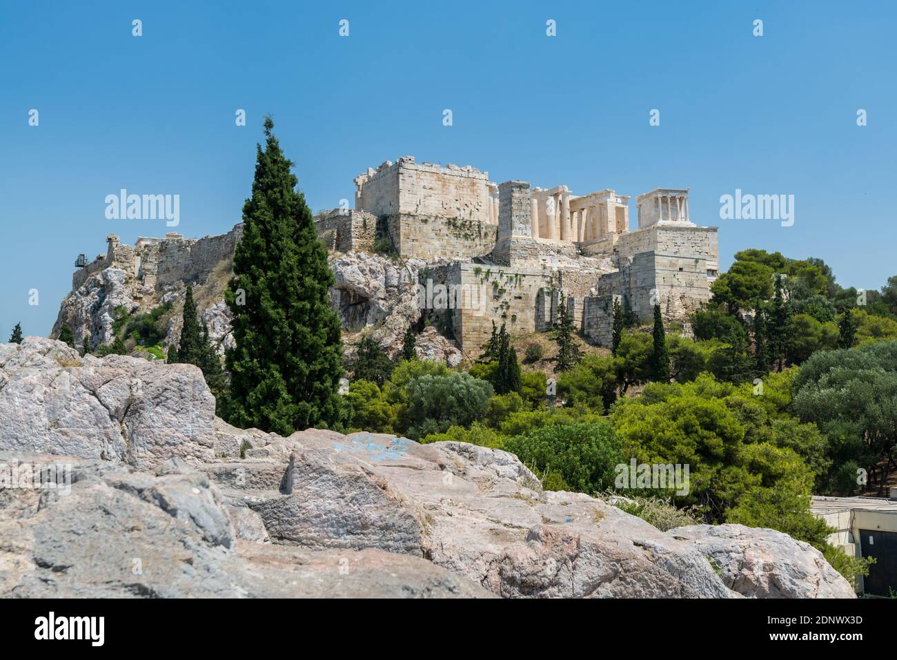 Ruins of Acropolis with Parthenon, Erechtheum, Beule Gate and Temple of ...