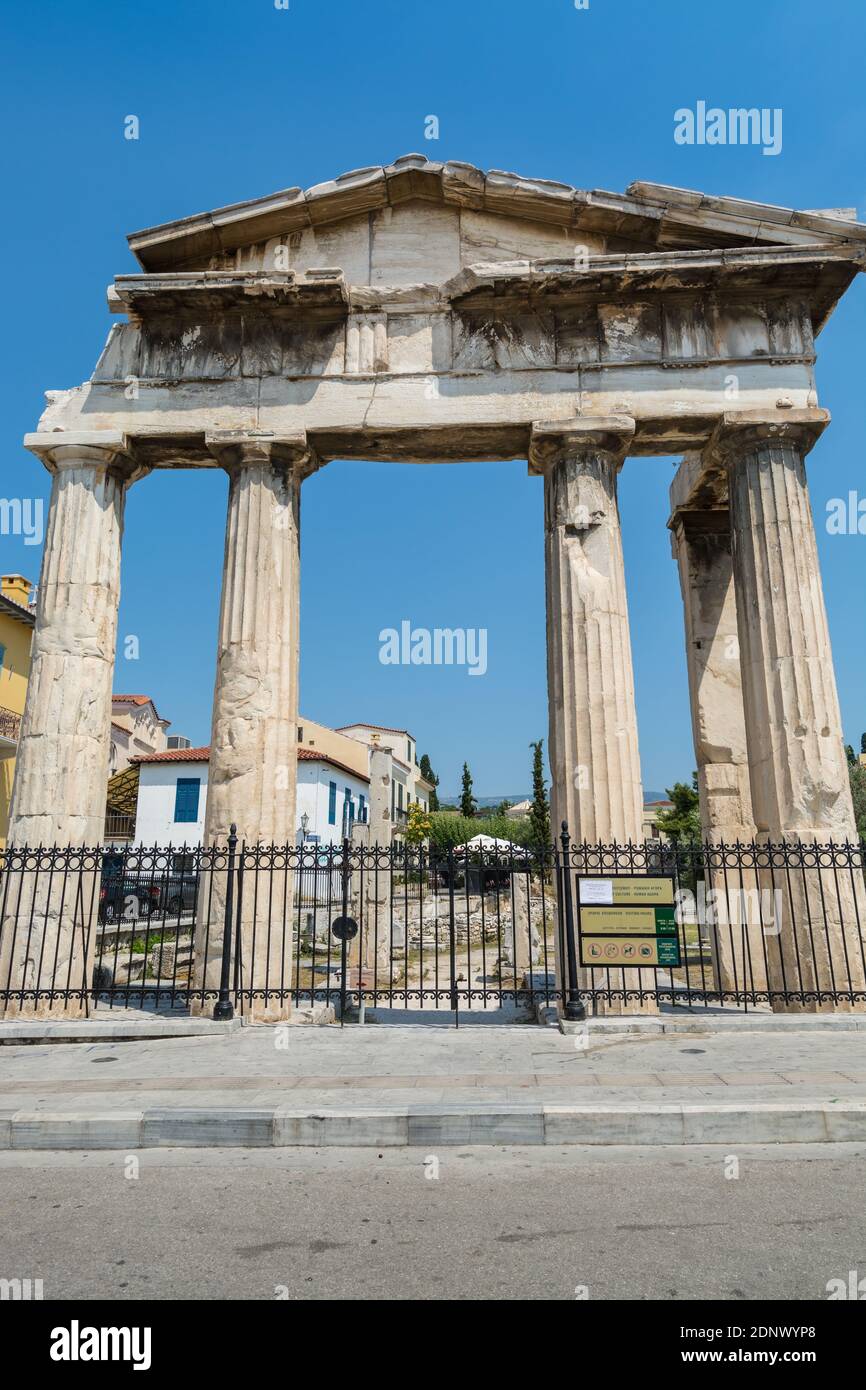 Gate of Athena Archegetis. Remains of Roman Agora in the old town of ...