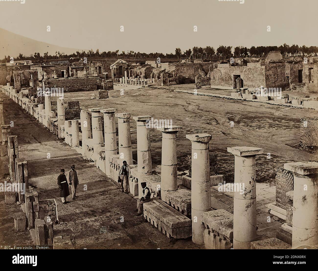 Robert Rive, foro civile. Pompei, albumin paper, black and white ...