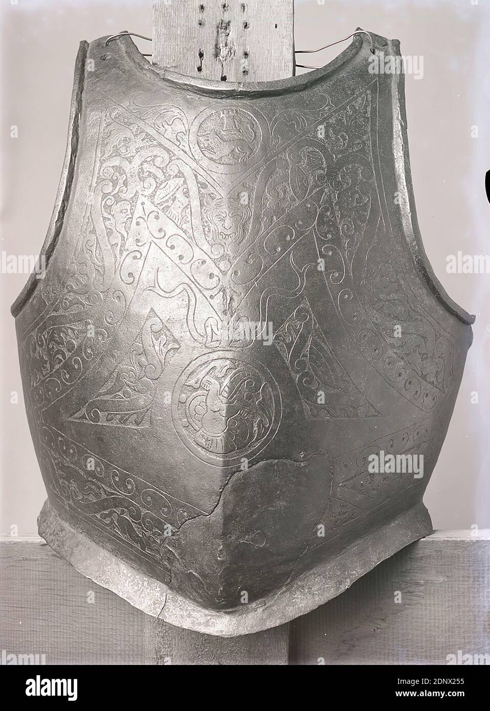 Wilhelm Weimar, armor, breastplate, glass negative, black and white ...