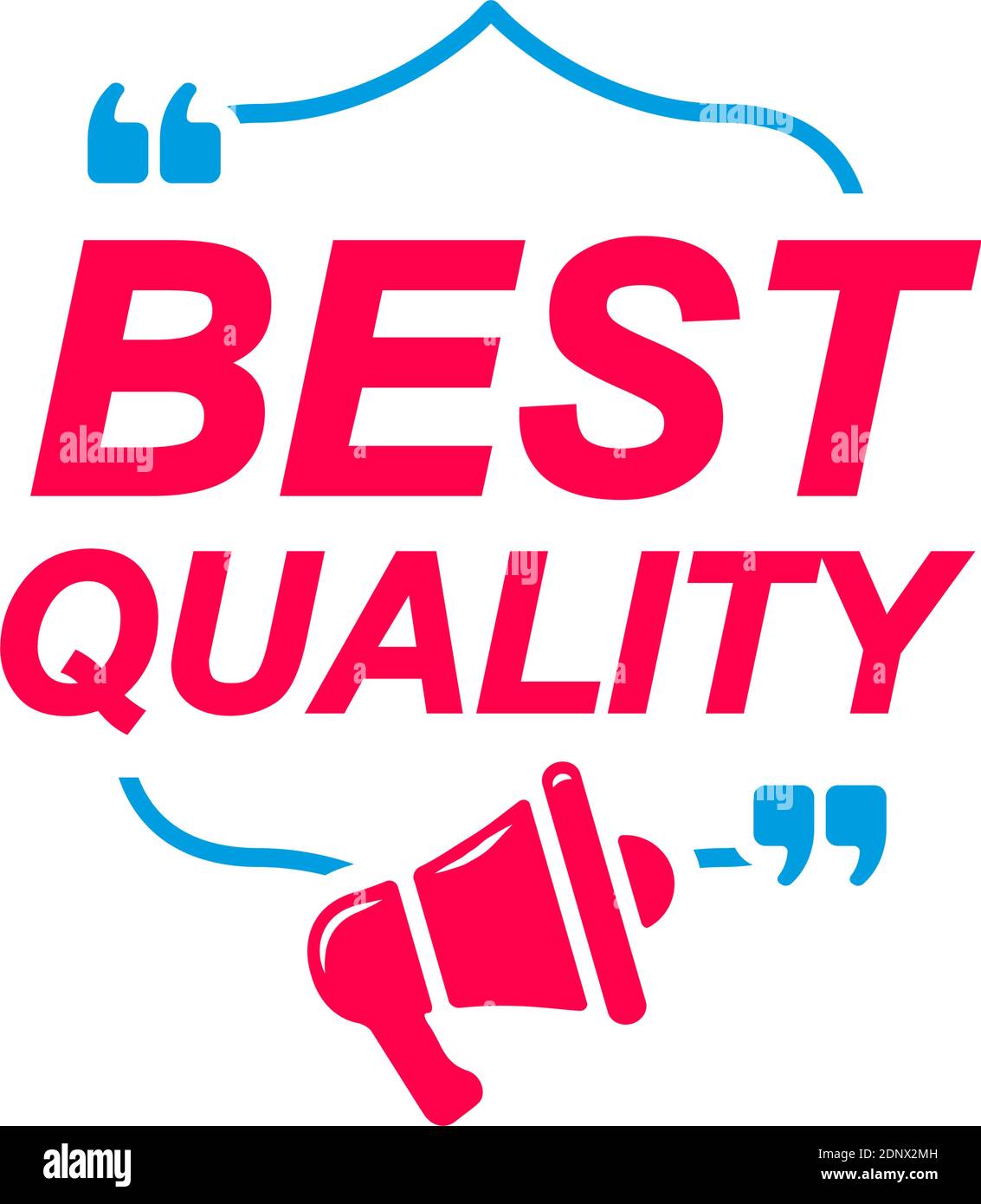 Best Quality labels. Speech bubbles with megaphone icon. Advertising ...