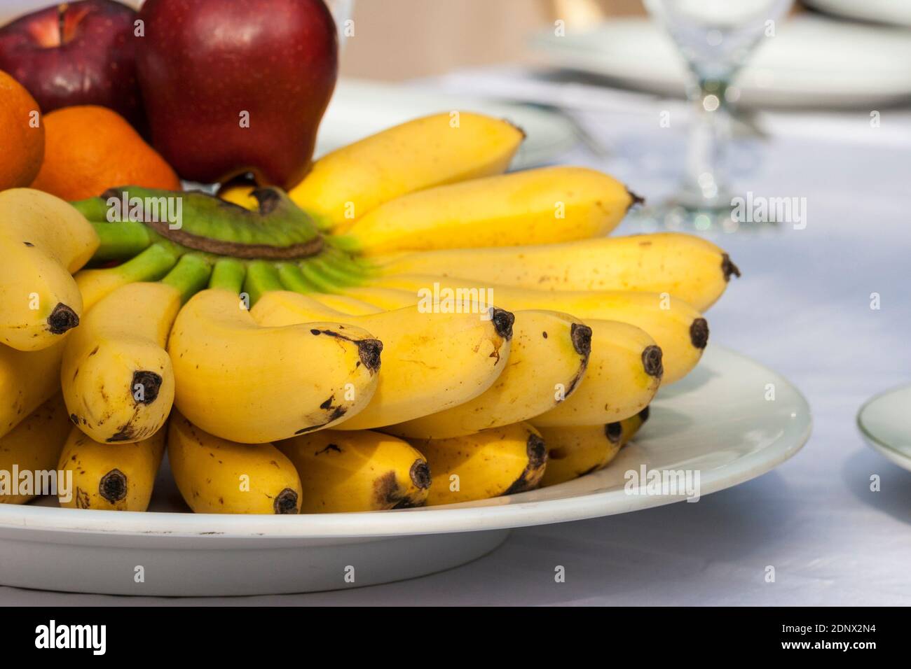 Bananas on the dining table Stock Photo - Alamy