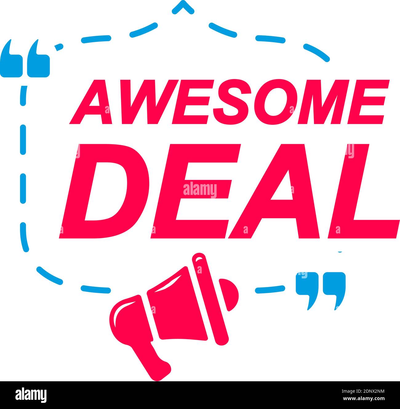 Awesome Deal labels. Speech bubbles with megaphone icon. Advertising ...