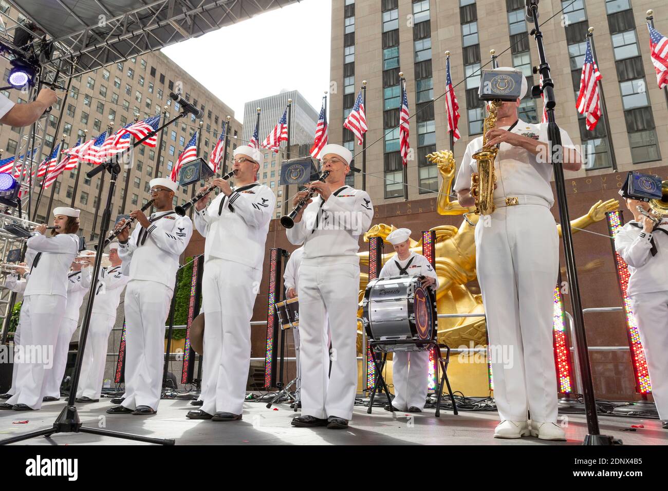 New York, NY - May 25, 2019: United States Navy Band performs on stage ...