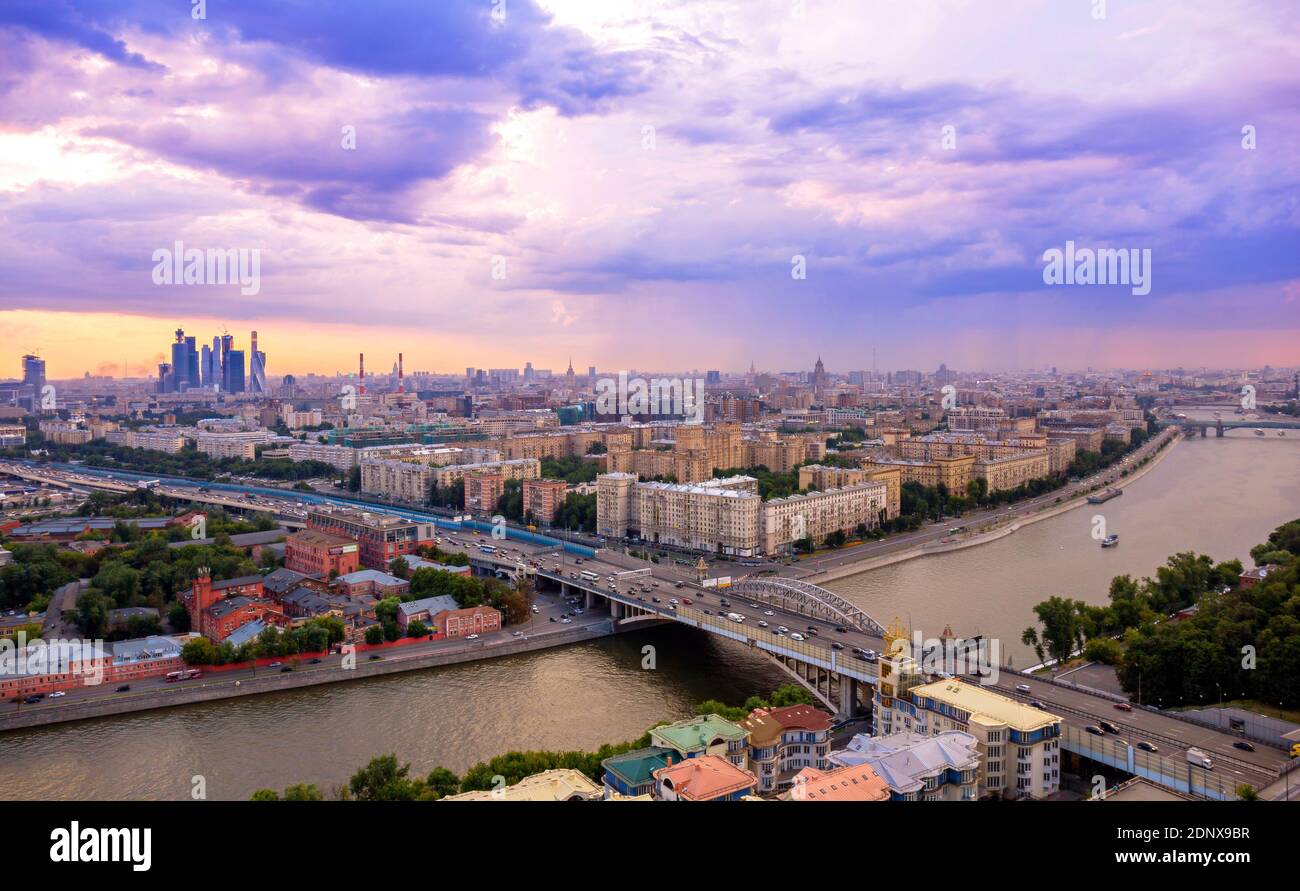 Moscow night aerial hi-res stock photography and images - Alamy