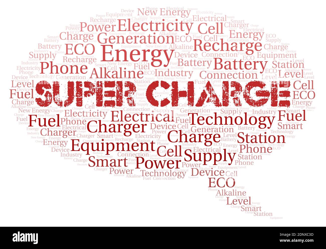 Super Charge typography word cloud create with text only Stock Photo ...