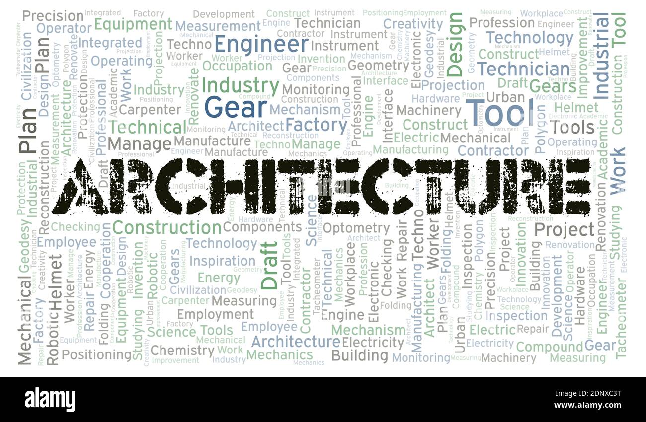 Architecture typography word cloud create with text only Stock Photo ...