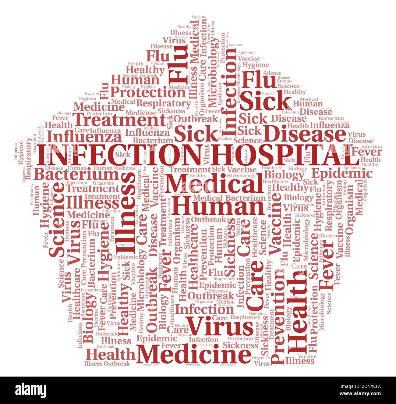 Infection Hospital typography word cloud create with text only Stock ...