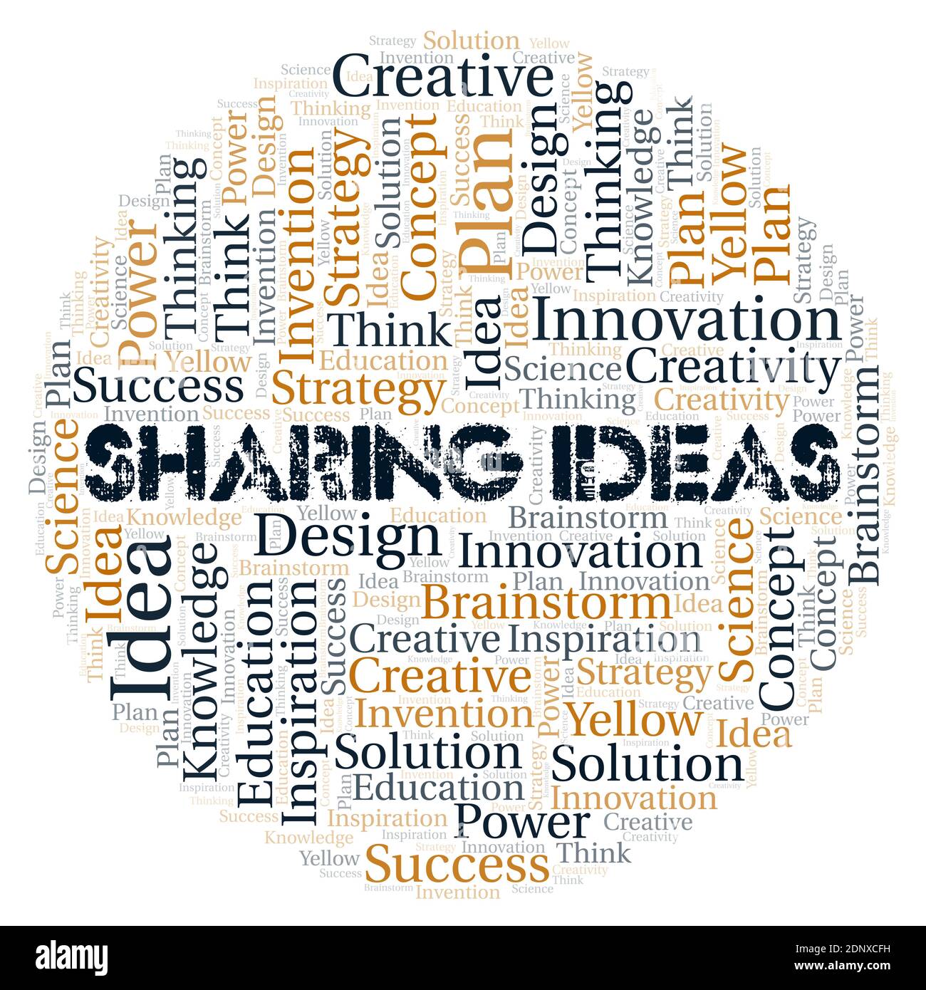 Sharing Ideas typography word cloud create with text only Stock Photo ...