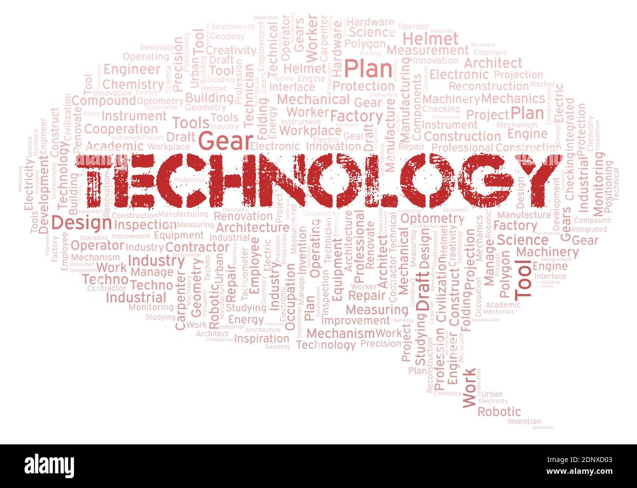 Technology typography word cloud create with text only Stock Photo - Alamy
