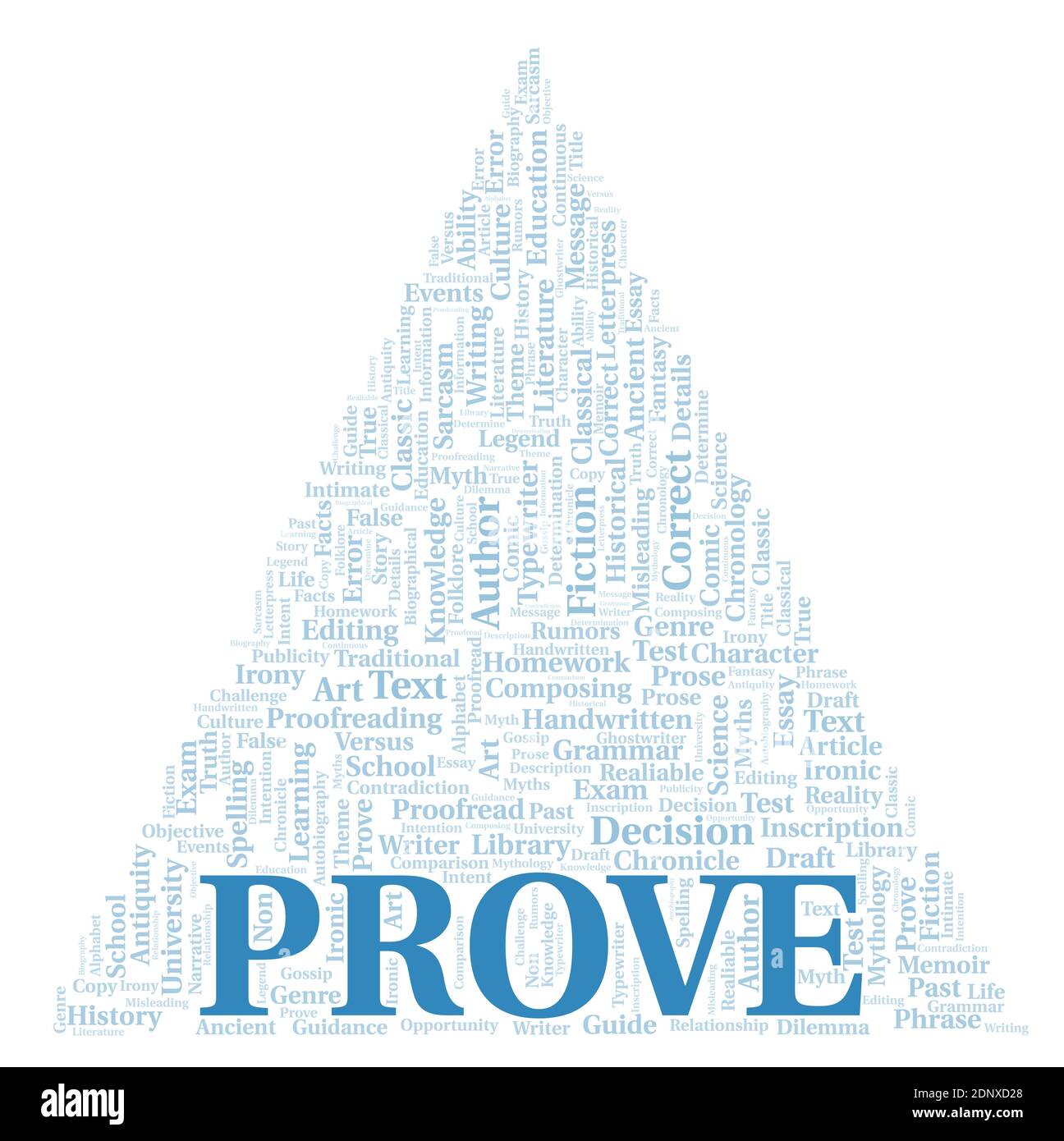 Prove typography word cloud create with text only Stock Photo - Alamy