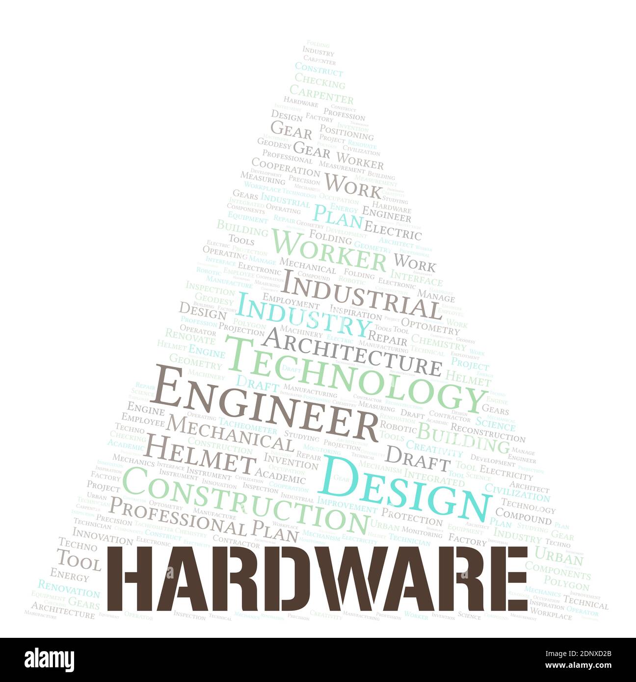 Hardware typography word cloud create with text only Stock Photo - Alamy