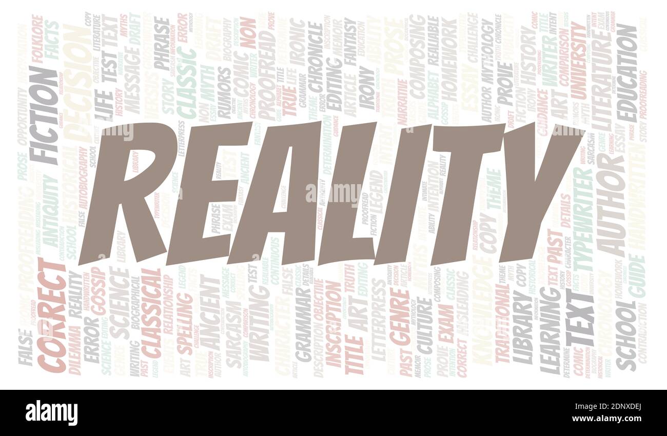 Reality typography word cloud create with text only Stock Photo - Alamy