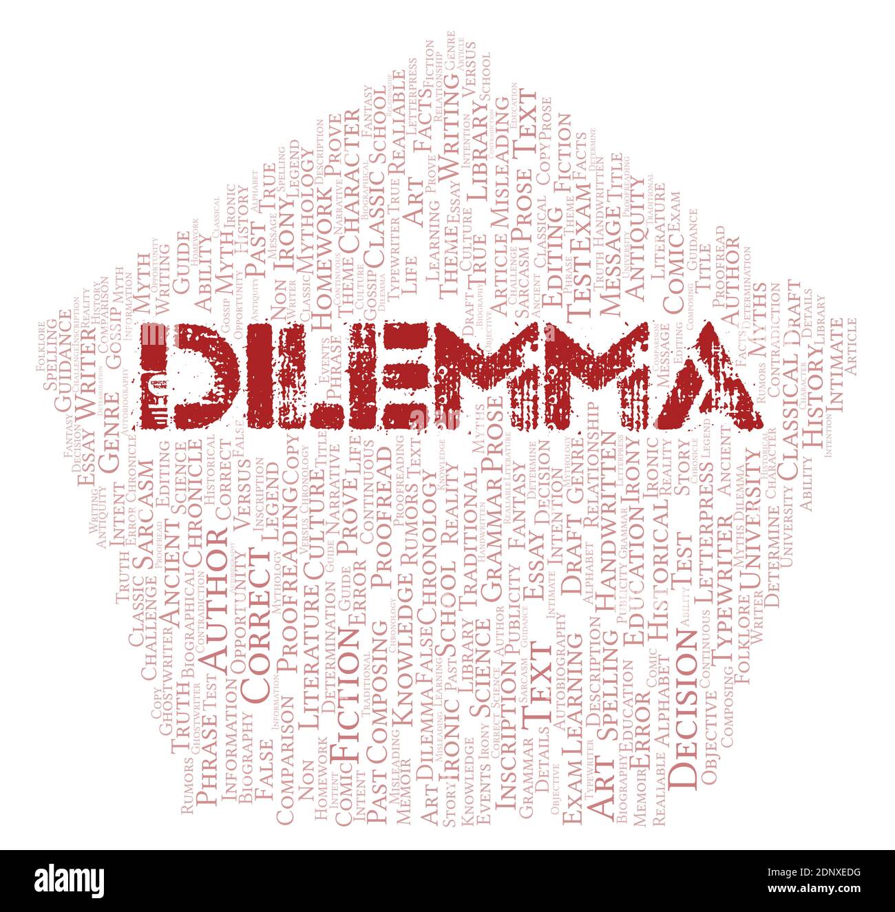 Dilemma typography word cloud create with text only Stock Photo - Alamy