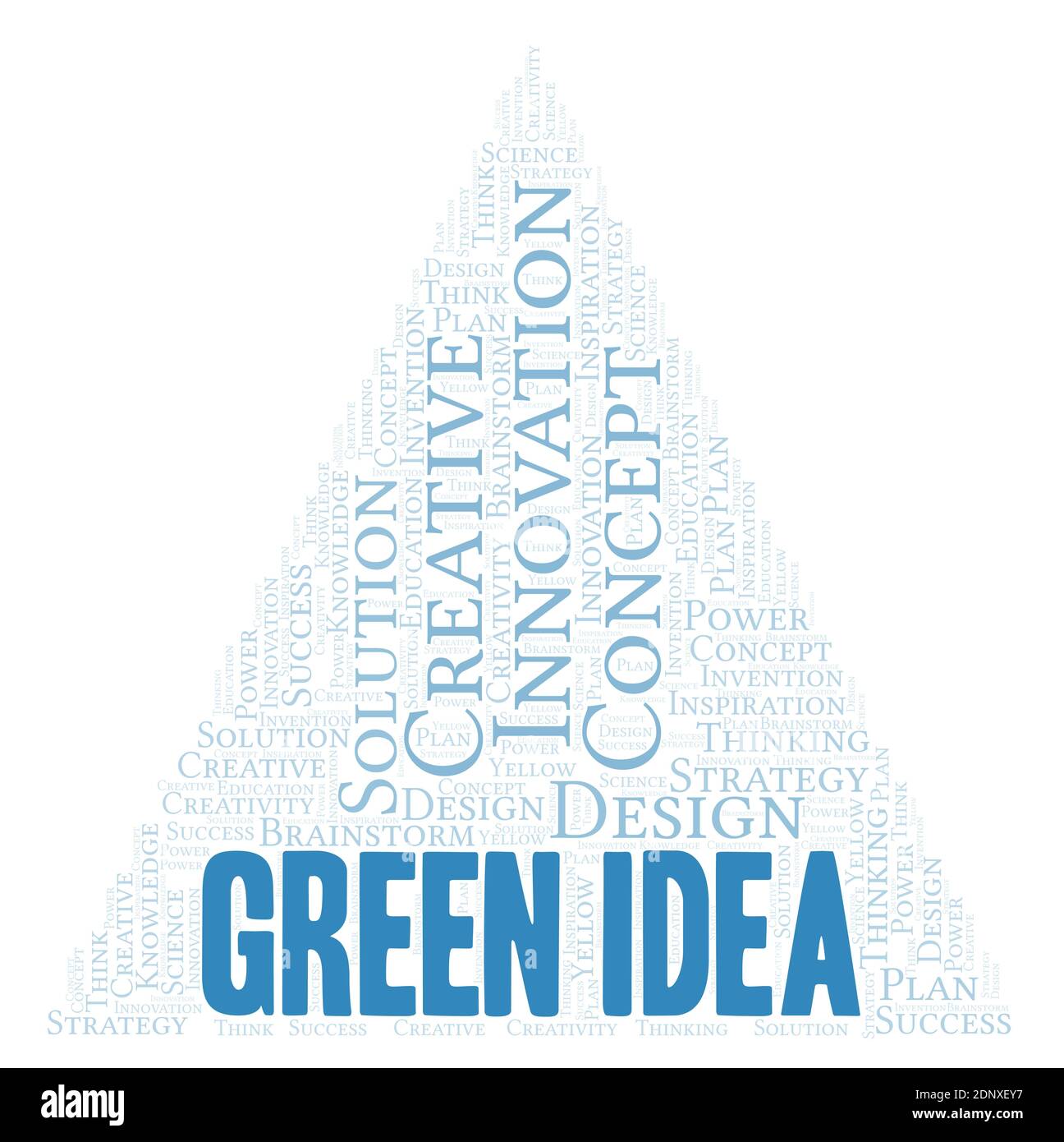 Green Idea typography word cloud create with text only Stock Photo - Alamy