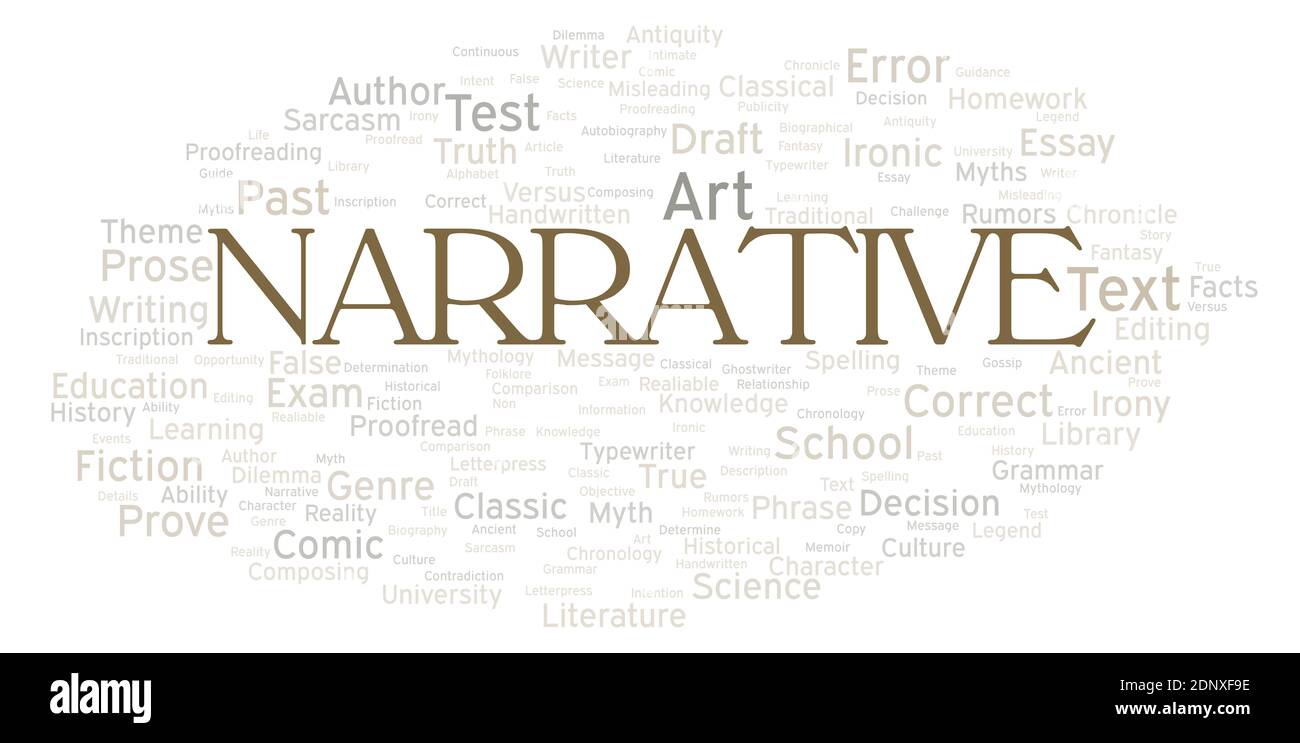 Narrative typography word cloud create with text only Stock Photo - Alamy