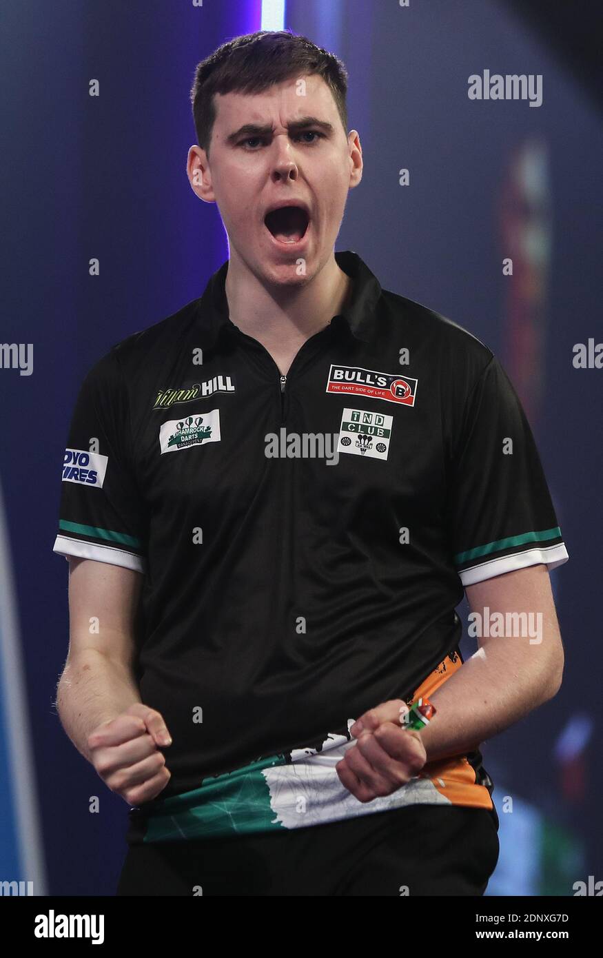 Ciaran Teehan celebrates during day four of the William Hill World ...