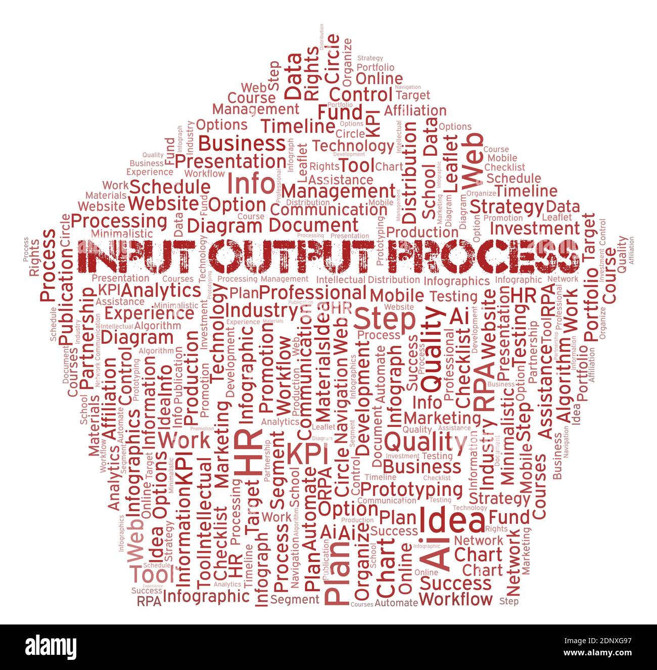 Input Output Process typography word cloud create with text only Stock ...