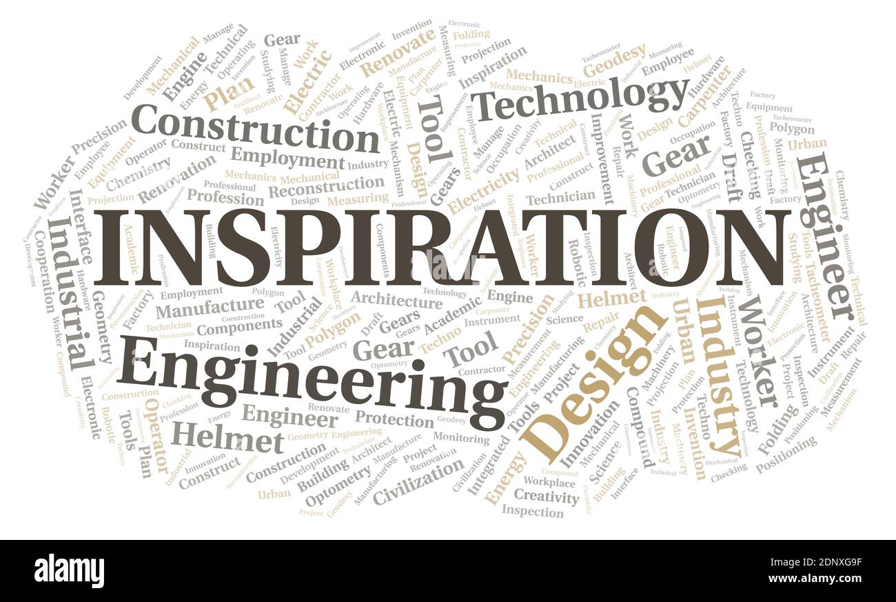 Inspiration typography word cloud create with text only Stock Photo - Alamy