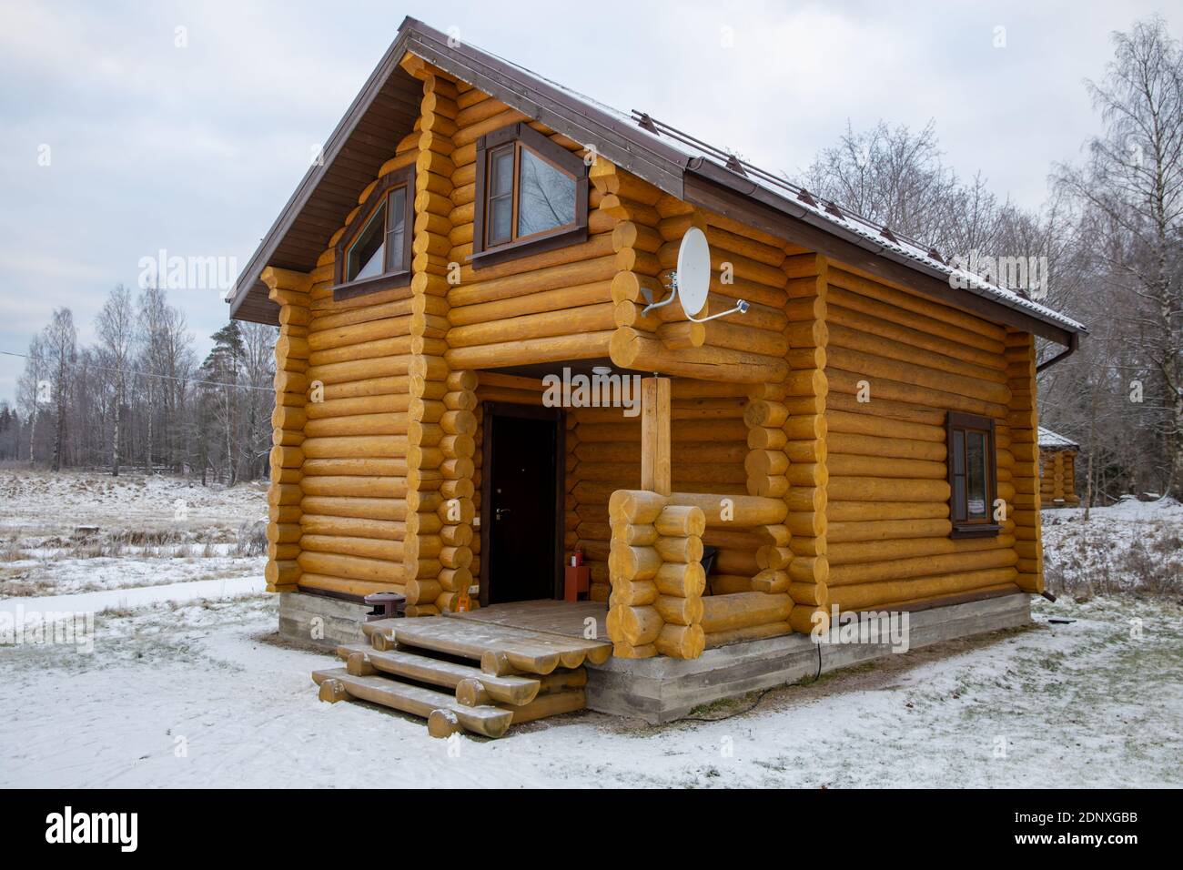 wood house of timber in nature Stock Photo - Alamy