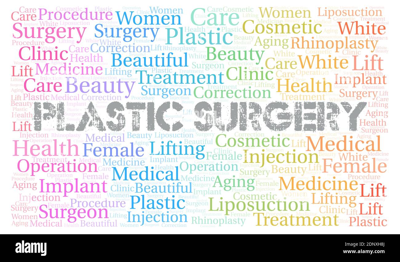 Plastic Surgery typography word cloud create with text only Stock Photo ...