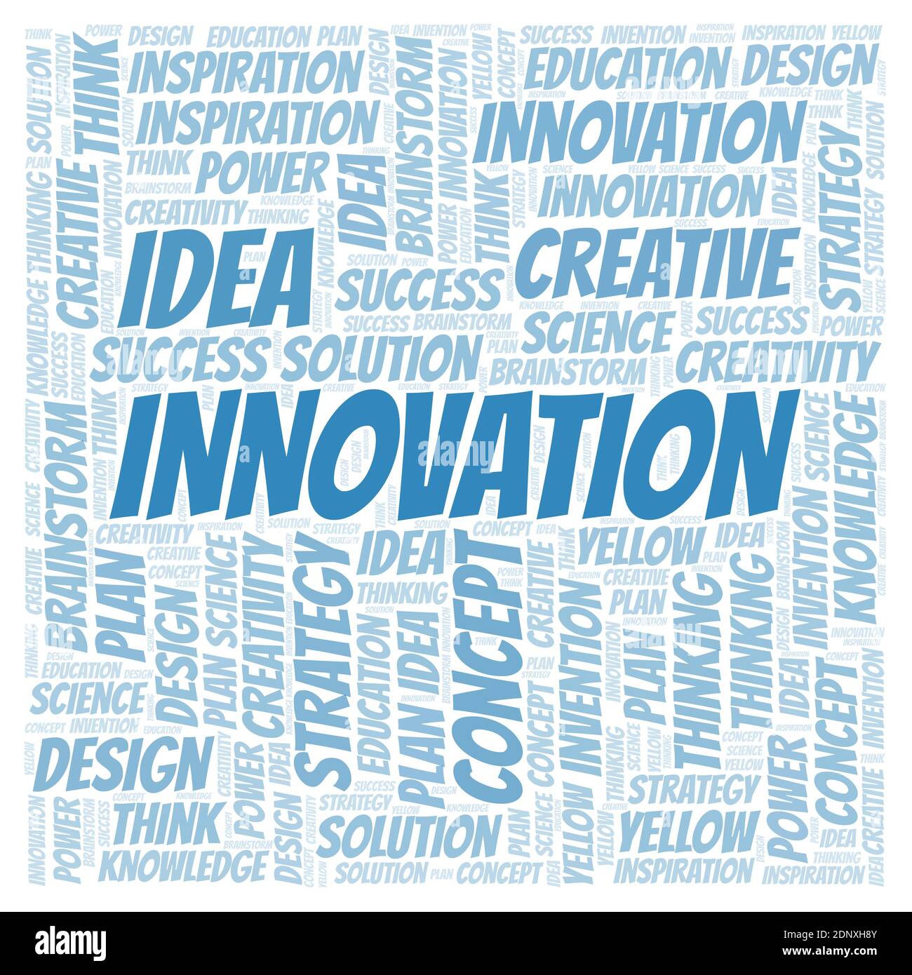 Innovation typography word cloud create with text only Stock Photo - Alamy