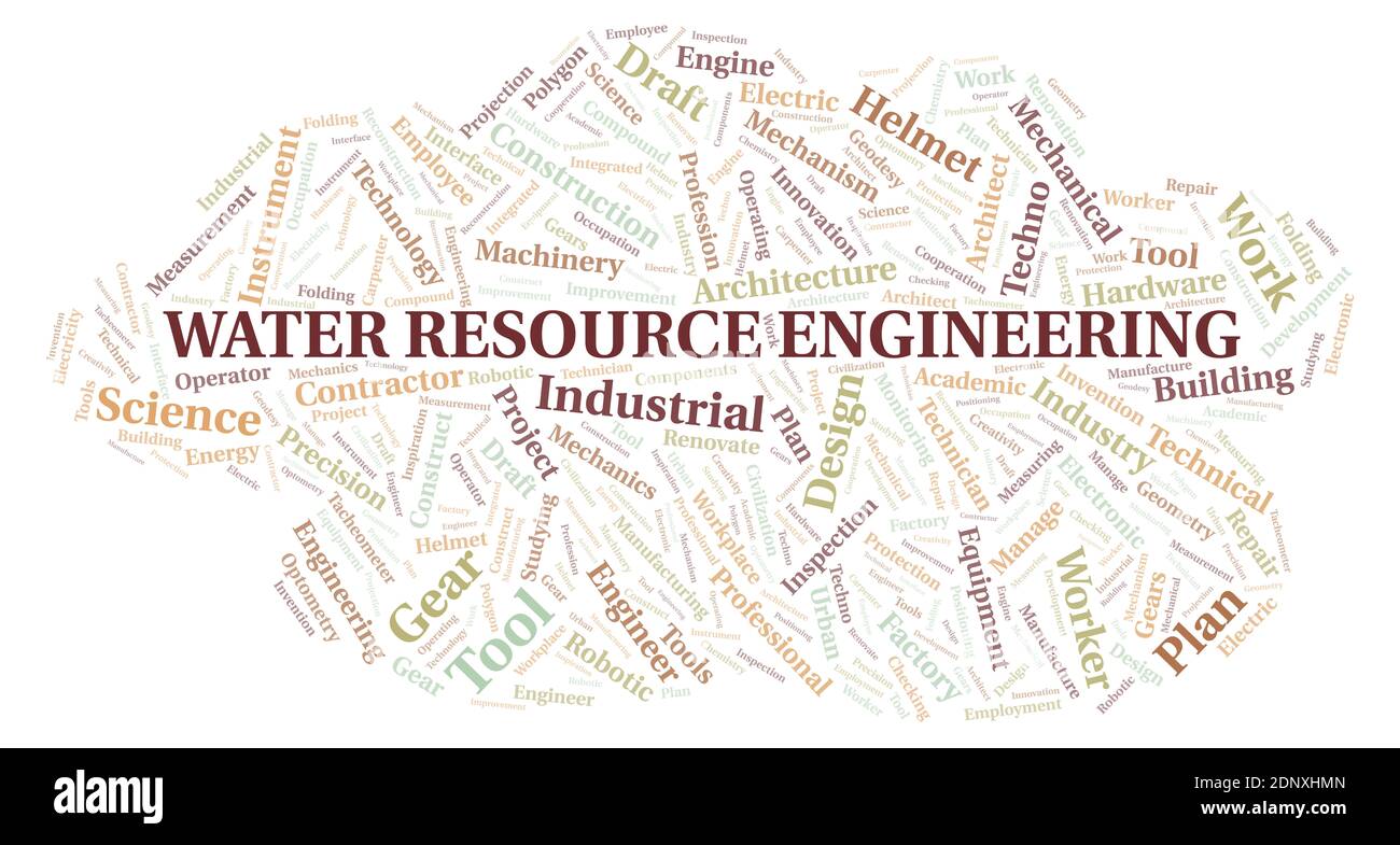 Water Resource Engineering typography word cloud create with text only ...