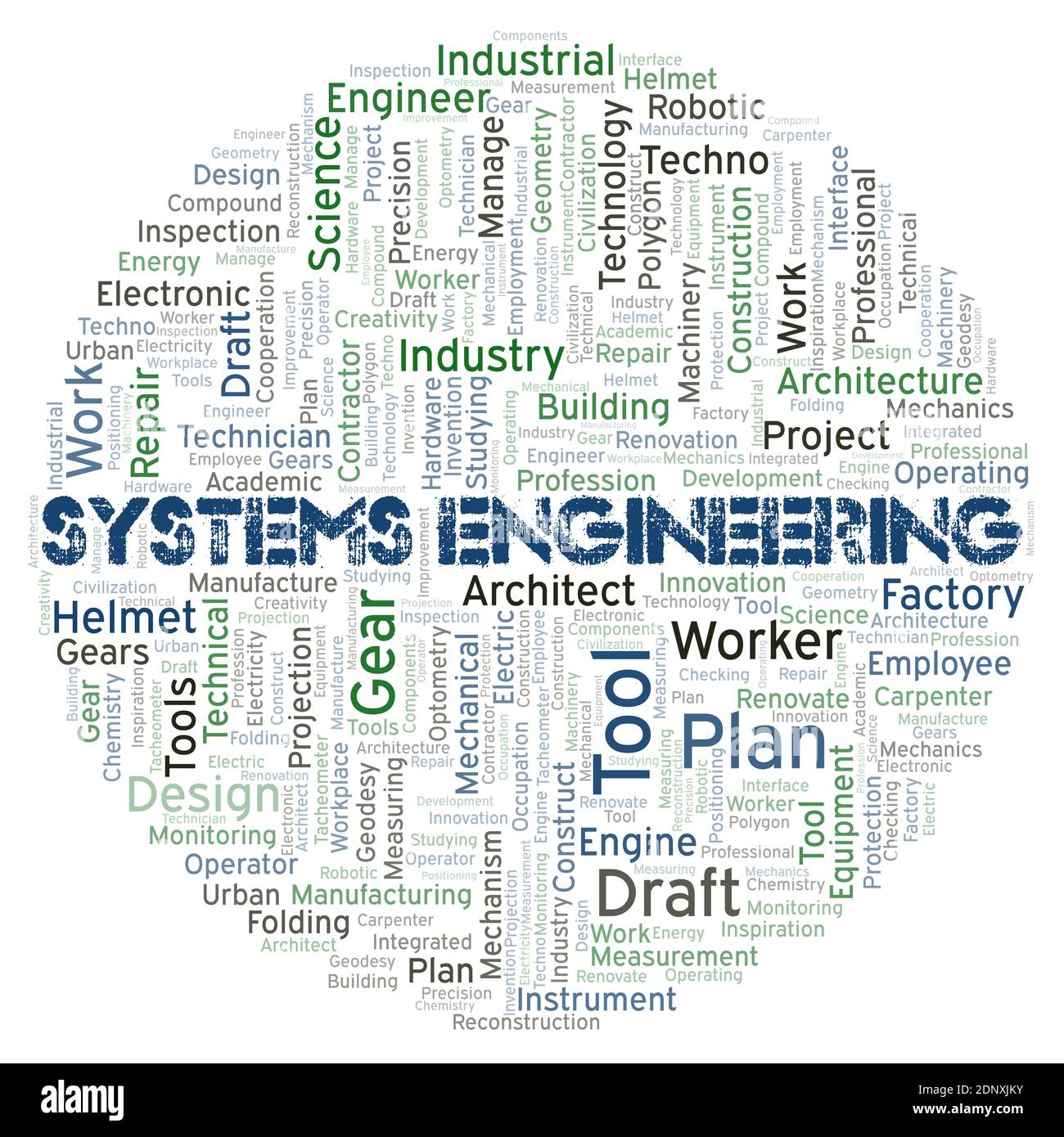 Systems Engineering typography word cloud create with text only Stock ...