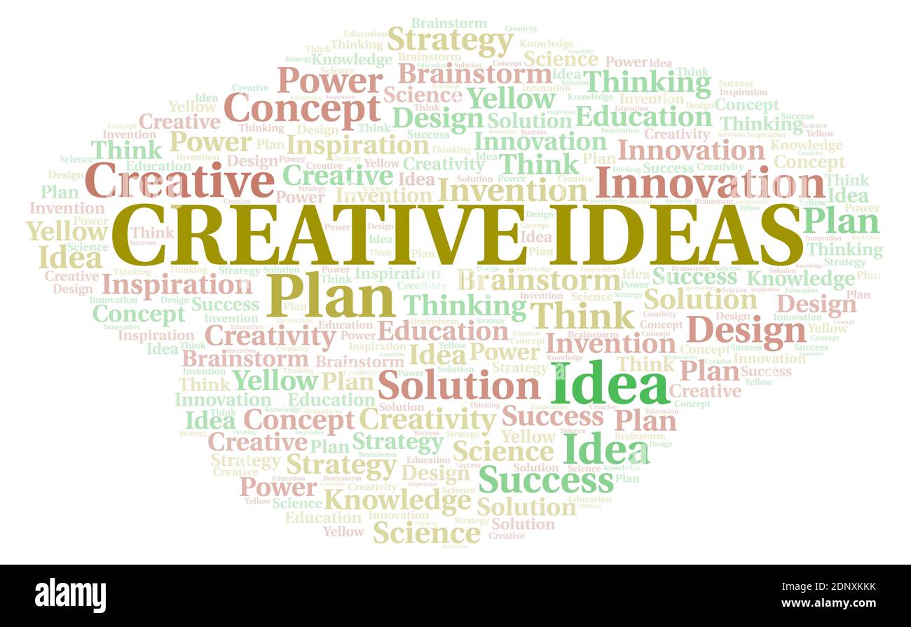 Creative Ideas typography word cloud create with text only Stock Photo ...