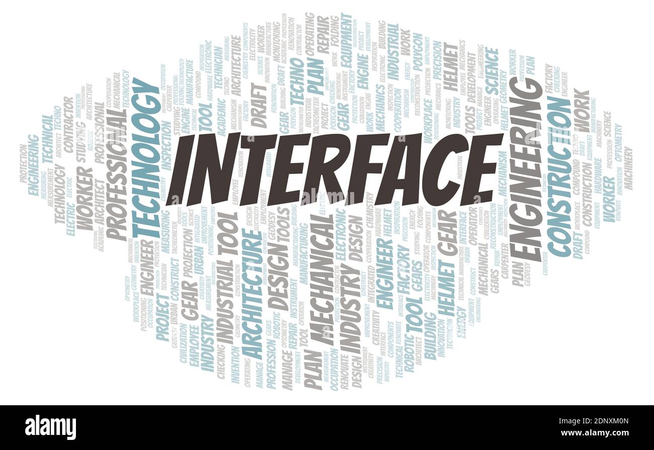 Interface typography word cloud create with text only Stock Photo - Alamy