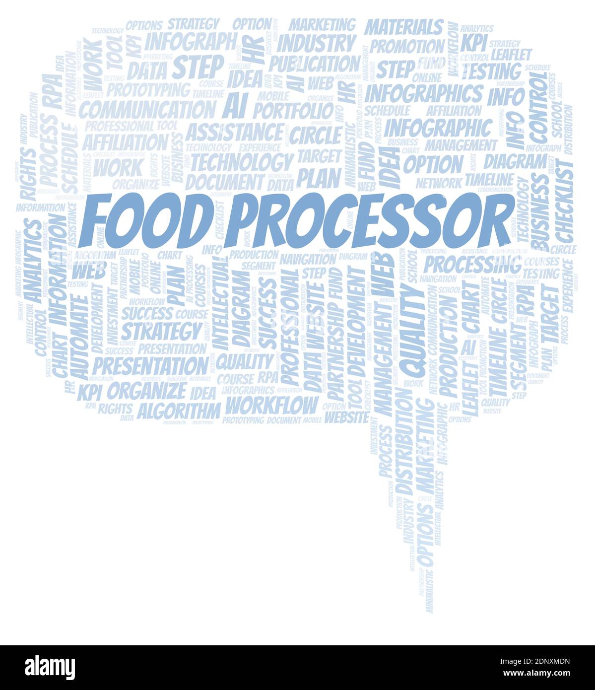 Food Processor typography word cloud create with text only Stock Photo ...