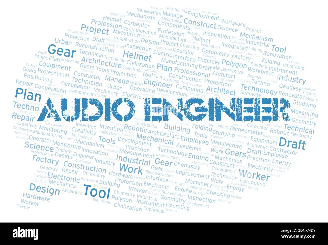 Audio Engineer typography word cloud create with text only Stock Photo ...