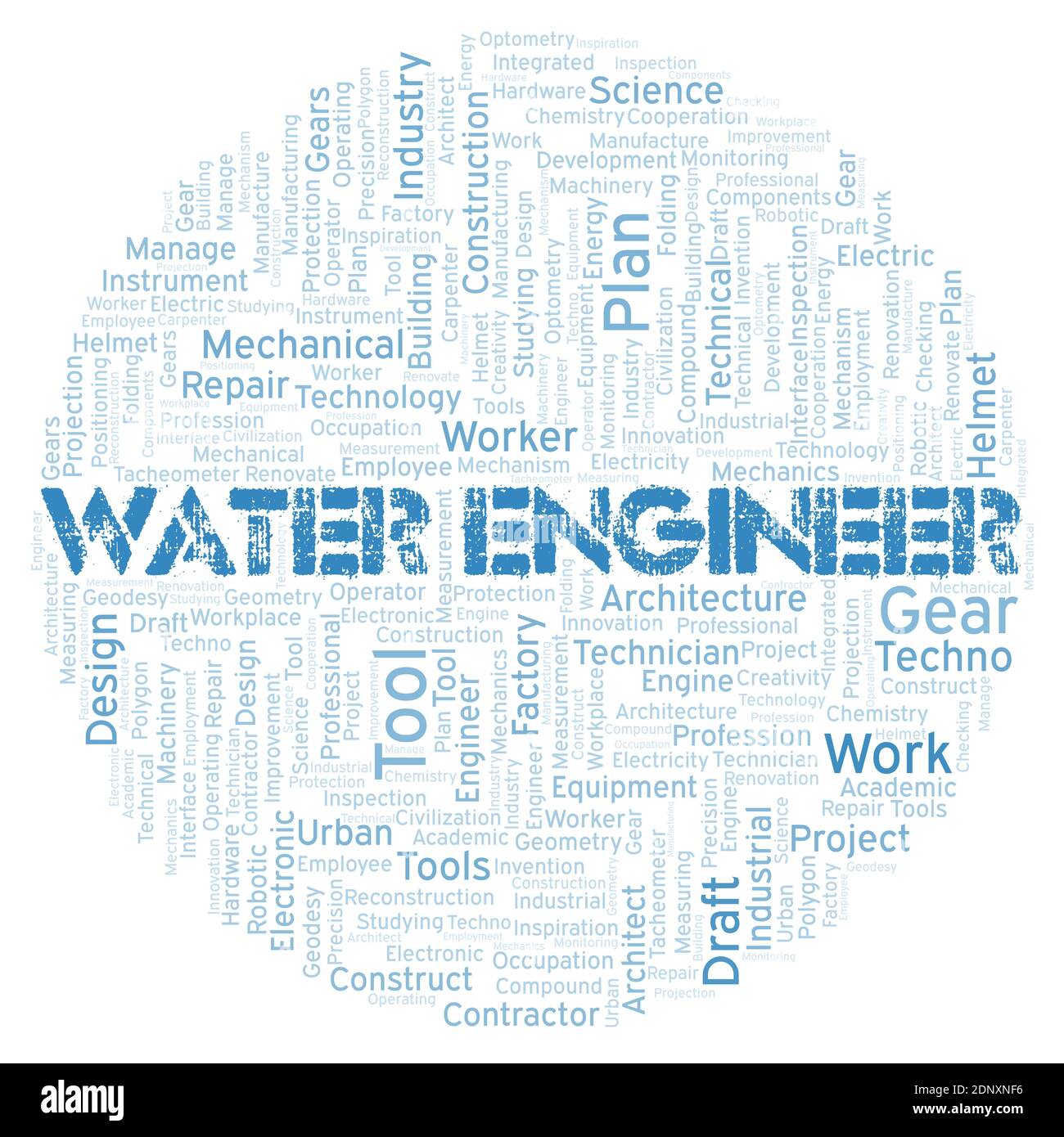 Water Engineer typography word cloud create with text only Stock Photo ...