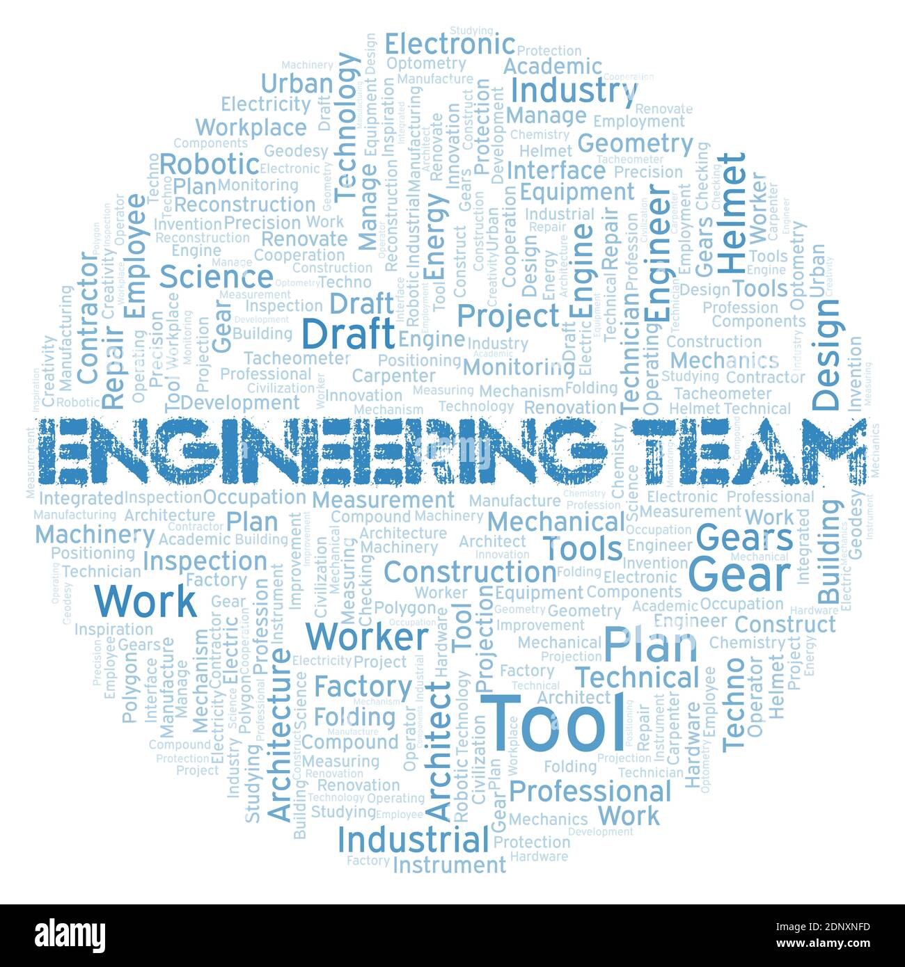 Engineering Team typography word cloud create with text only Stock ...
