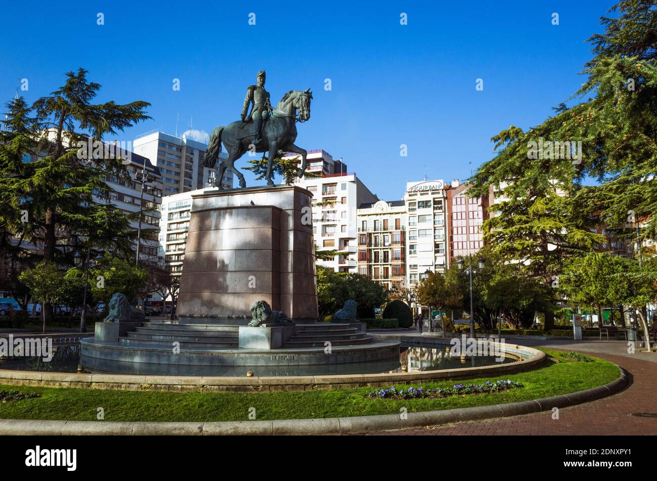 Logroño, La Rioja, Spain - February, 15th, 2019 : Equestrian statue of ...