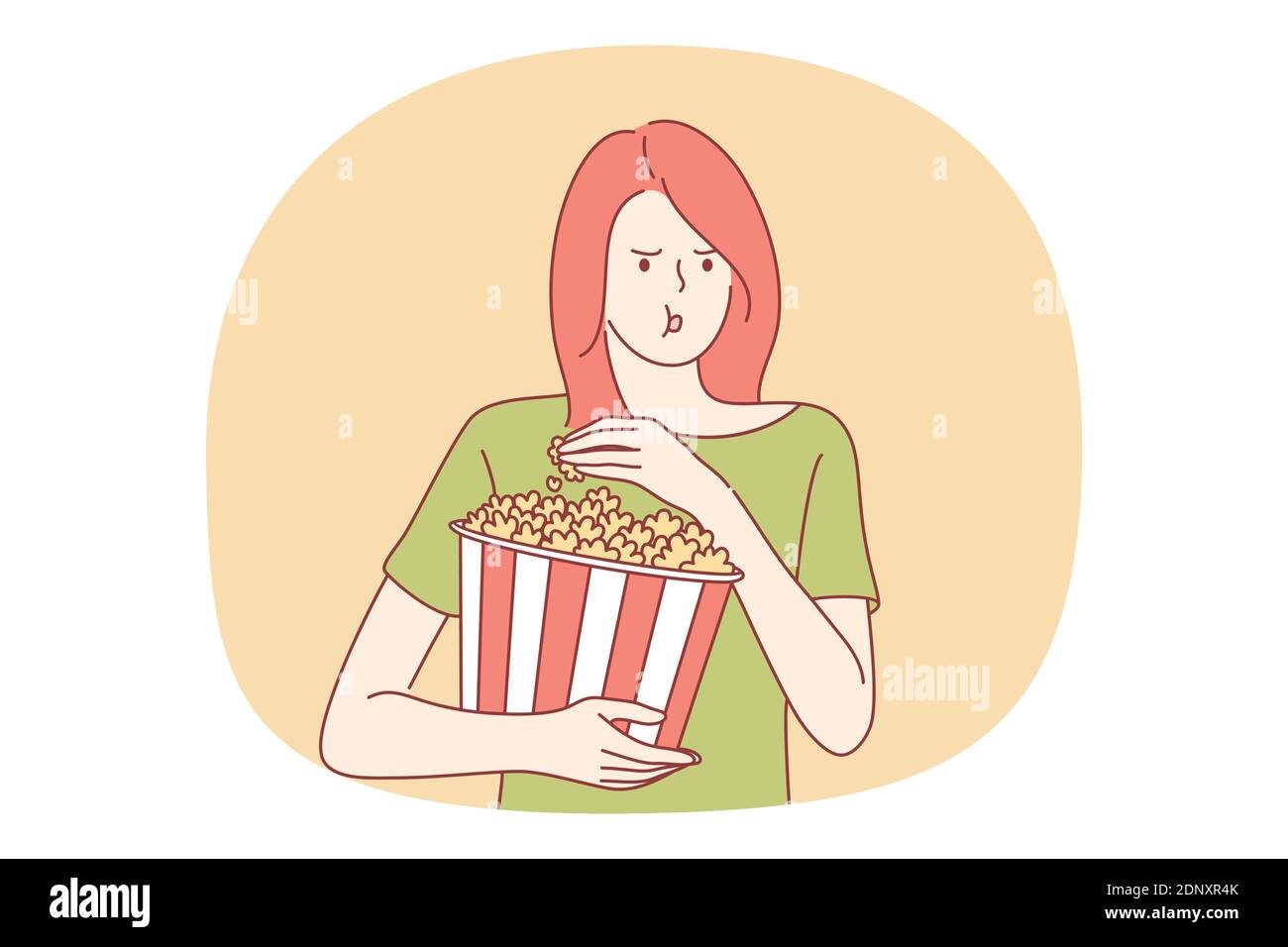 Fast and junk food, Unhealthy eating, calories concept. Young stressed ...