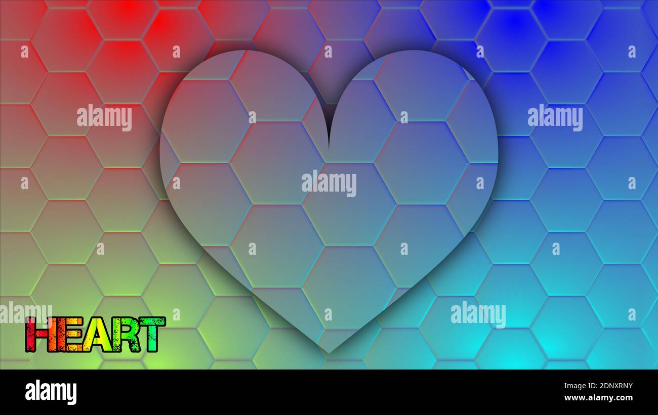 Heart (typography and pattern) design made with the help of graphics ...