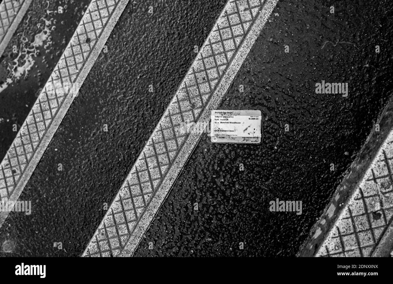 Discarded railway ticket on the floor of the station platform Stock ...