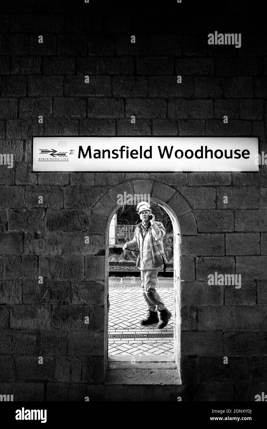 Station sign above platform Black and White Stock Photos & Images - Alamy