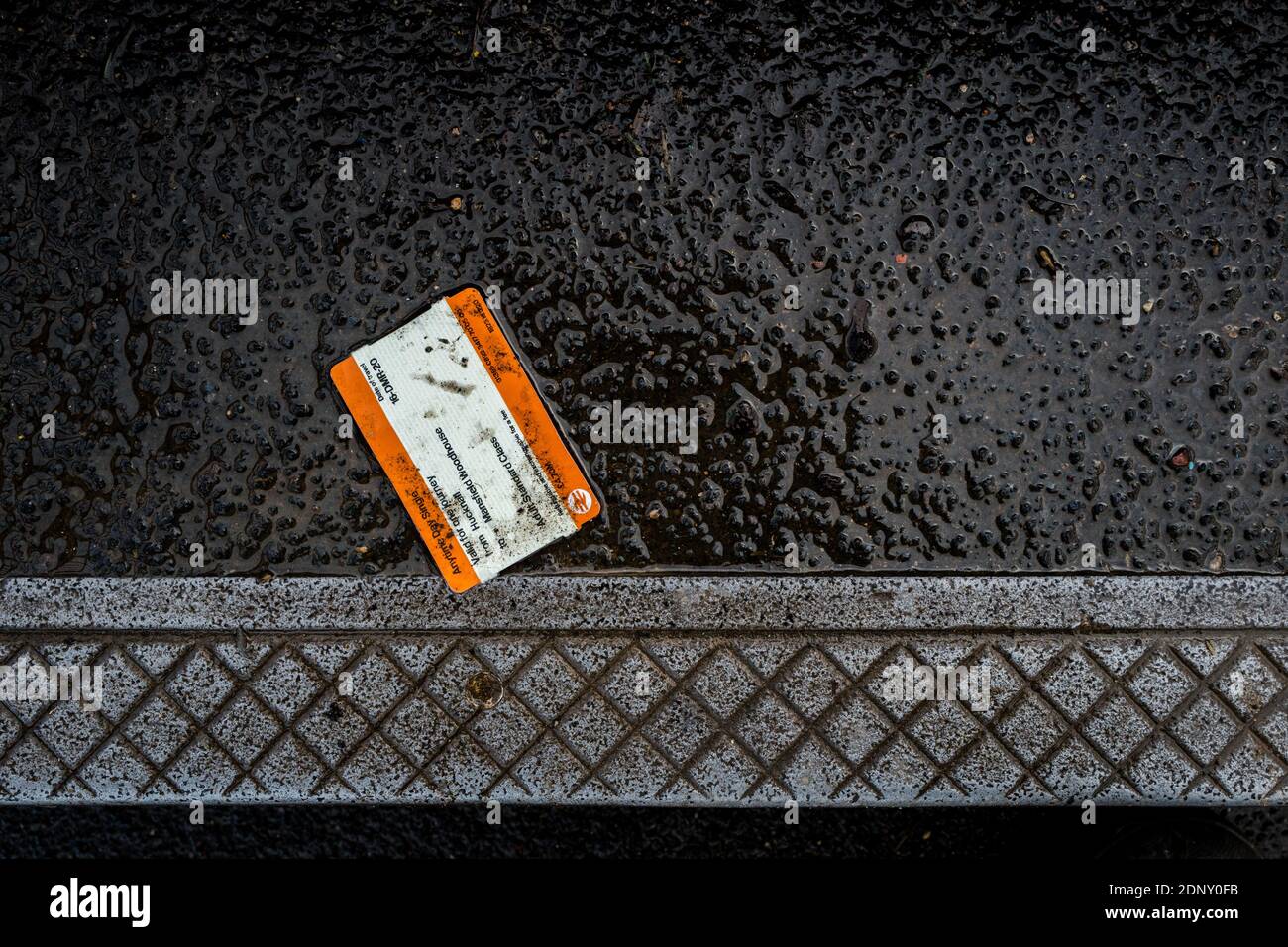 Discarded railway ticket on the floor of the station platform Stock ...