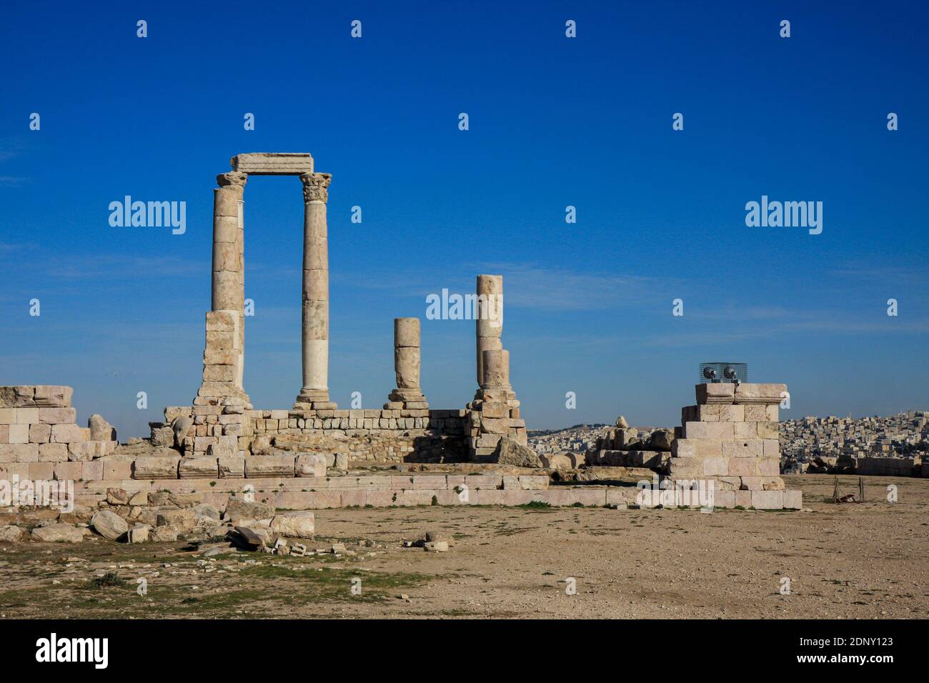 Ruins of the citadel of Amman in Jordan Stock Photo - Alamy