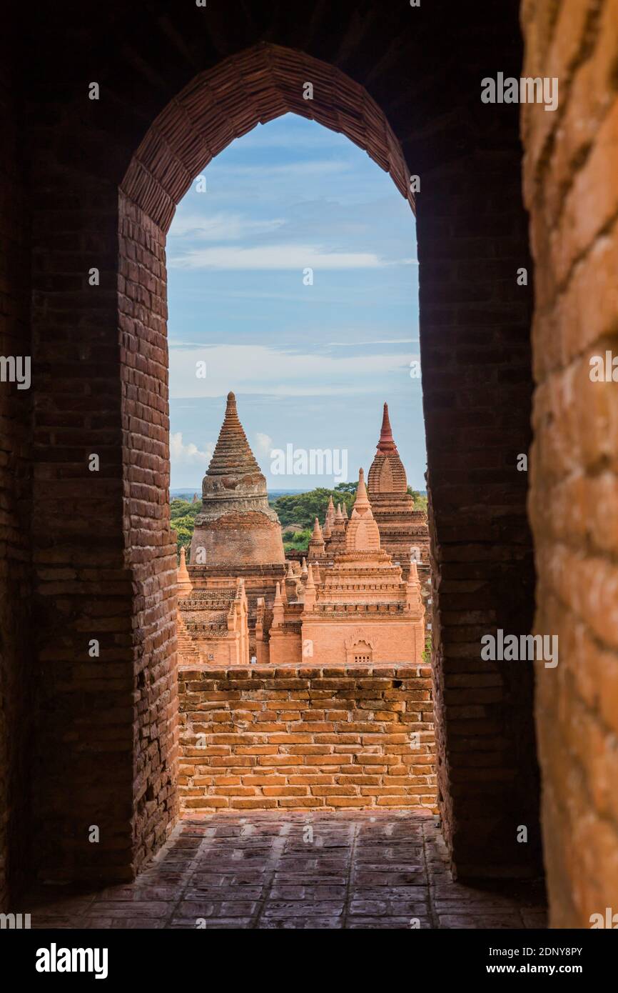 Ancient temple in Bagan, Myanmar. Bagan is an ancient city in central ...