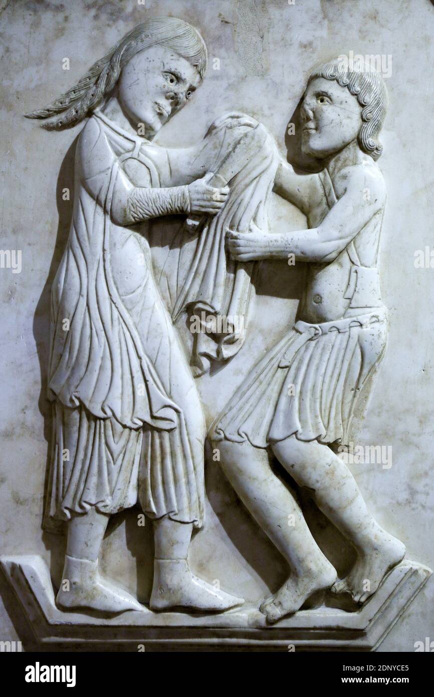 Italy Emilia Romagna Parma - diocesan museum - slab with San Martino ...