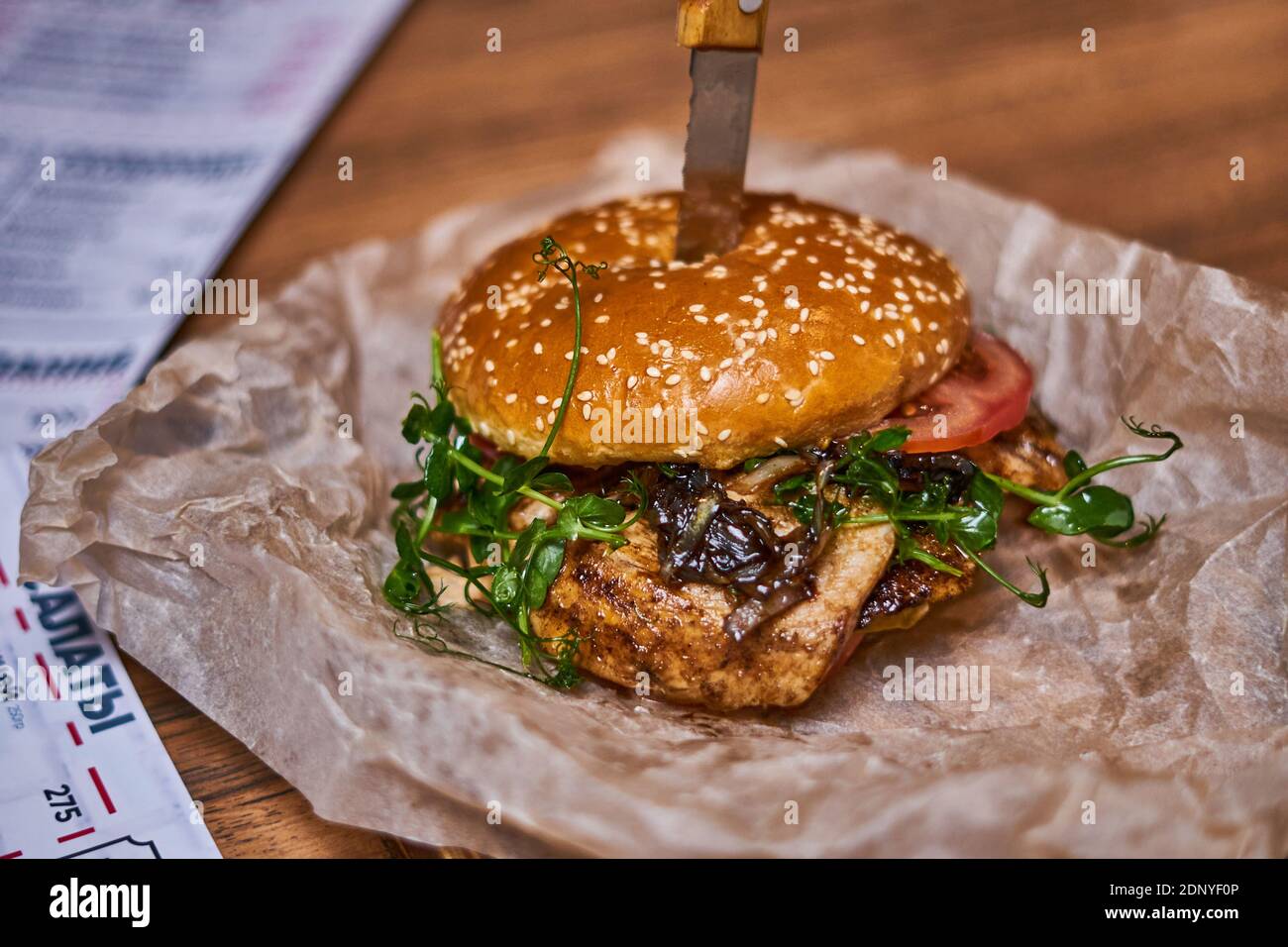 Cheeseburger on paper hi-res stock photography and images - Alamy