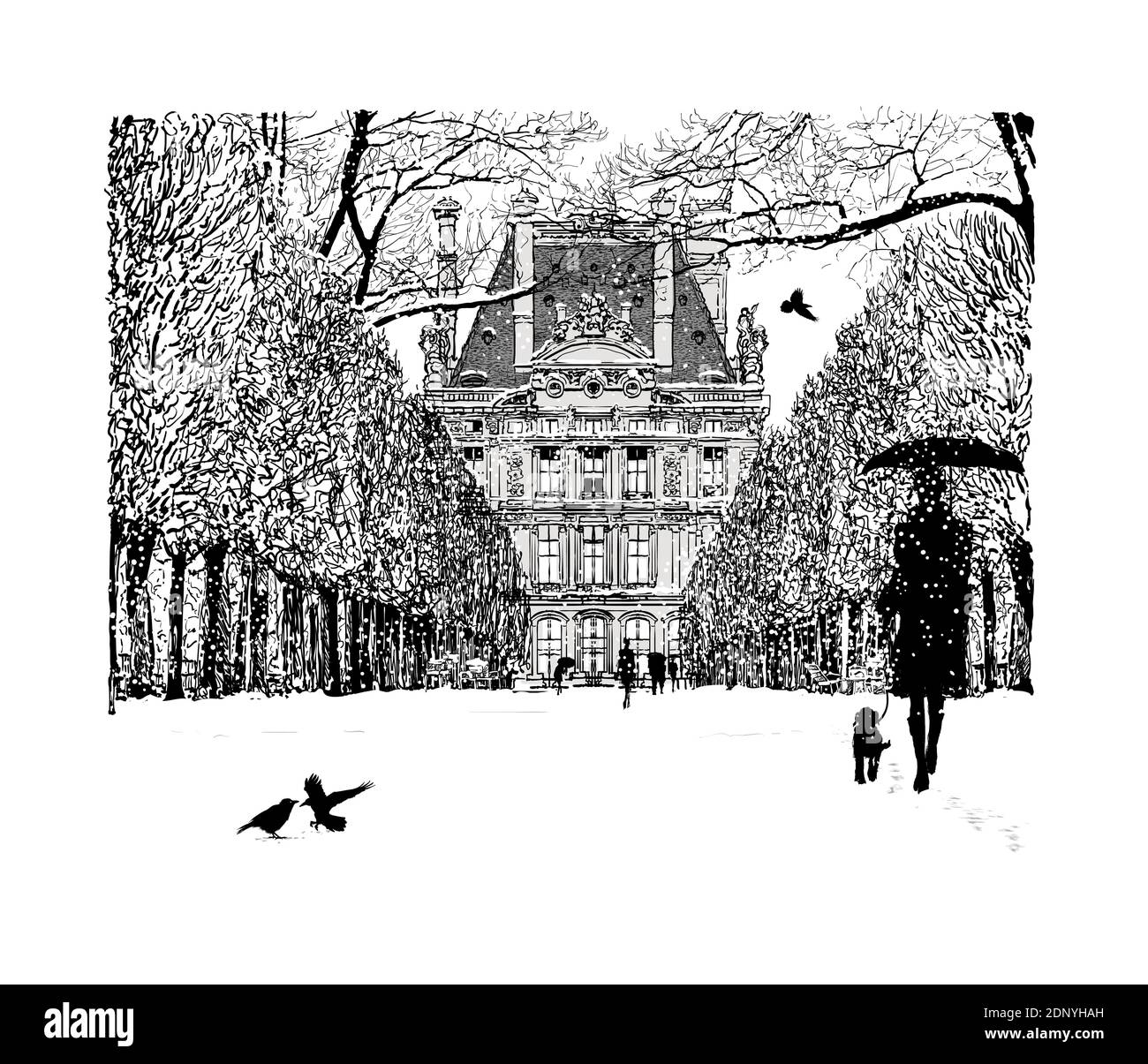 Louvre museum painting Stock Vector Images - Alamy