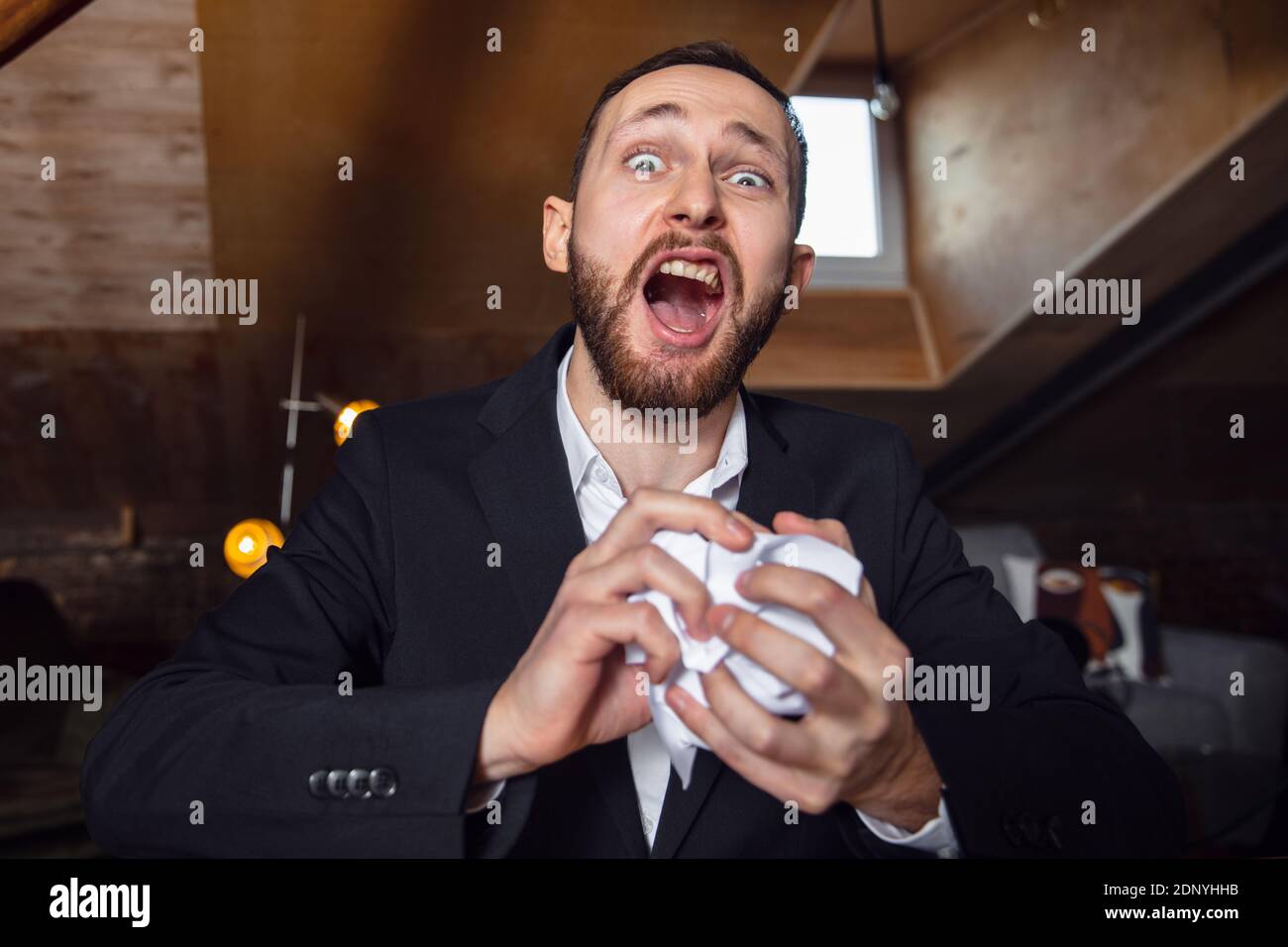 Group of angry people talking hi-res stock photography and images - Alamy
